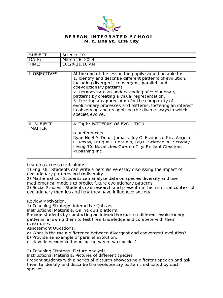 10 Patterns of Evolution | PDF