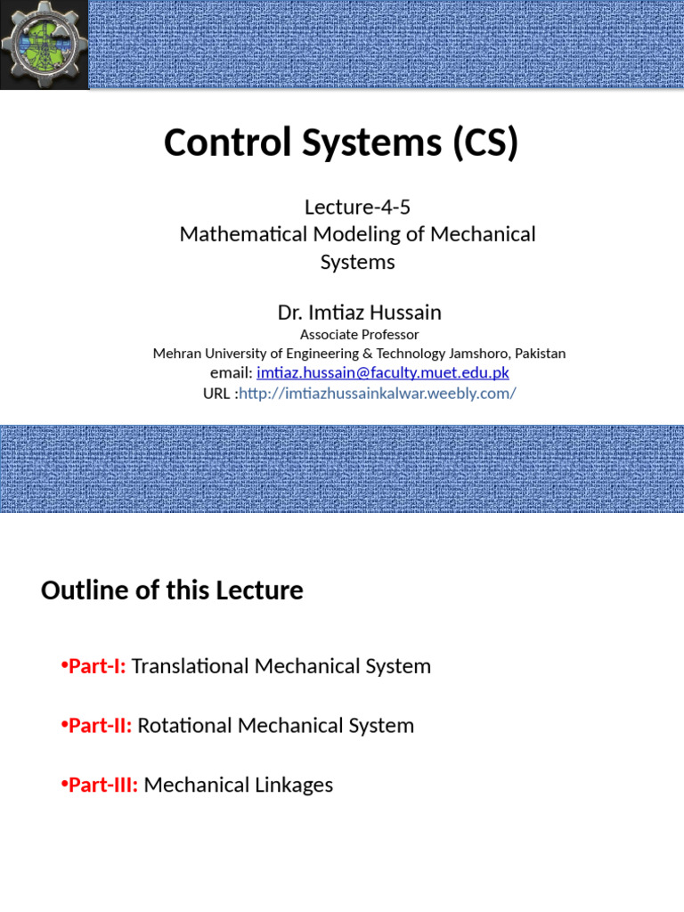 lecture-4-5_modeling_of_mechanical_systems | PDF