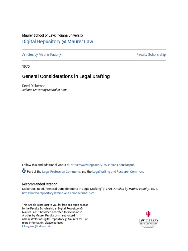 General Considerations in Legal Drafting | PDF