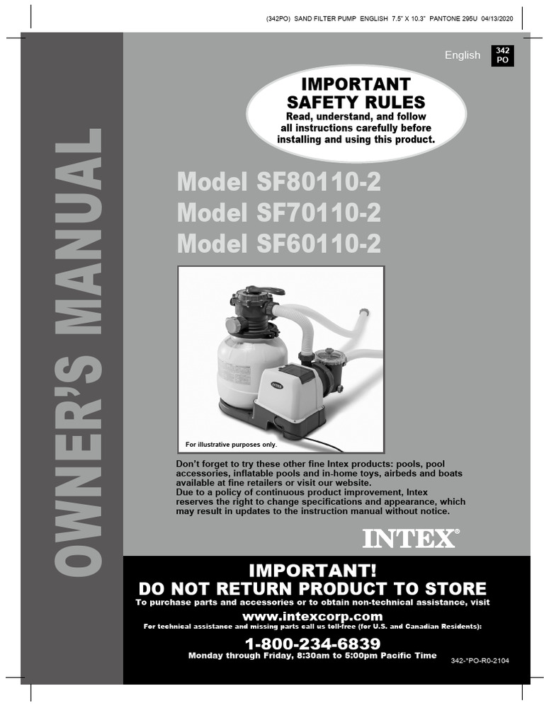 Model SF80110-2 Model SF70110-2 Model SF60110-2: Important Safety Rules ...