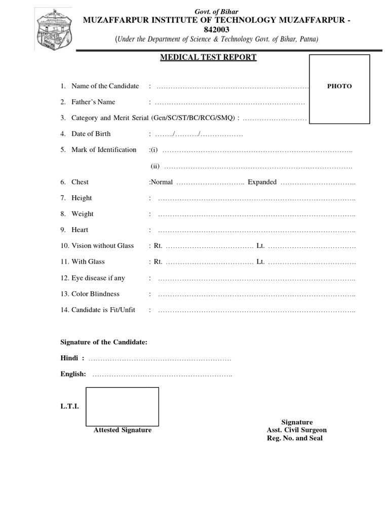 Medical Test Report | PDF