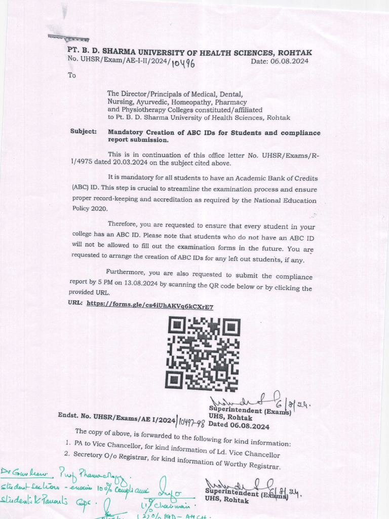 Mandatory Creation of ABC IDs For Students and Compliance Report ... Mandatory Creation of ABC IDs For Students and Compliance Report ...