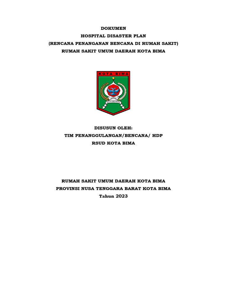 Final HDP Rsud Kota Bima | PDF
