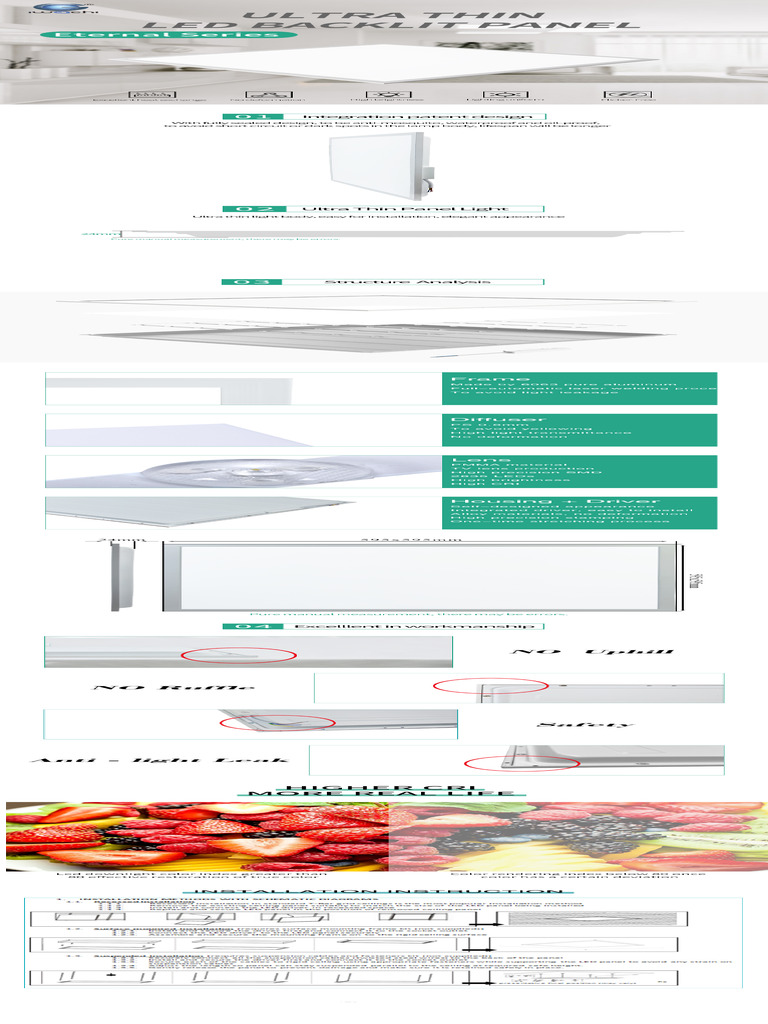 Iwachi 48W LED Office Panel Light 600X600 (18!8!2020) | PDF