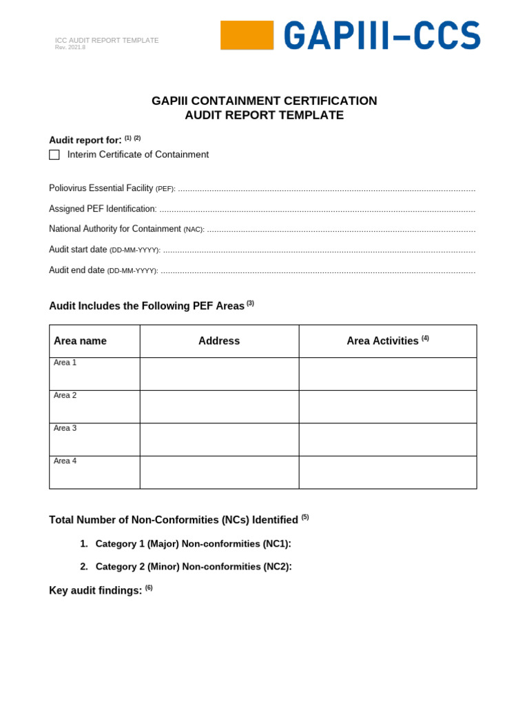 03 ICC Audit Report Template 2021 8 | PDF