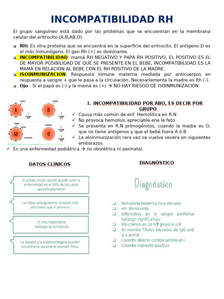 INCOMPATIBILIDAD RH Doctora Sofia | PDF