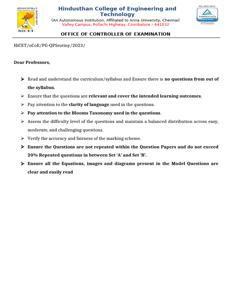 QP Scrutiny Report Format and Instructions 2023-2024 | PDF