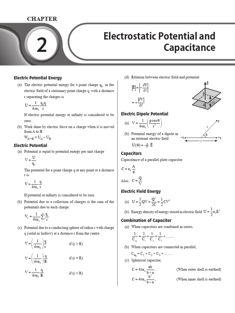 02 - Electrostatic Potential and Capacitance (Theory) | PDF