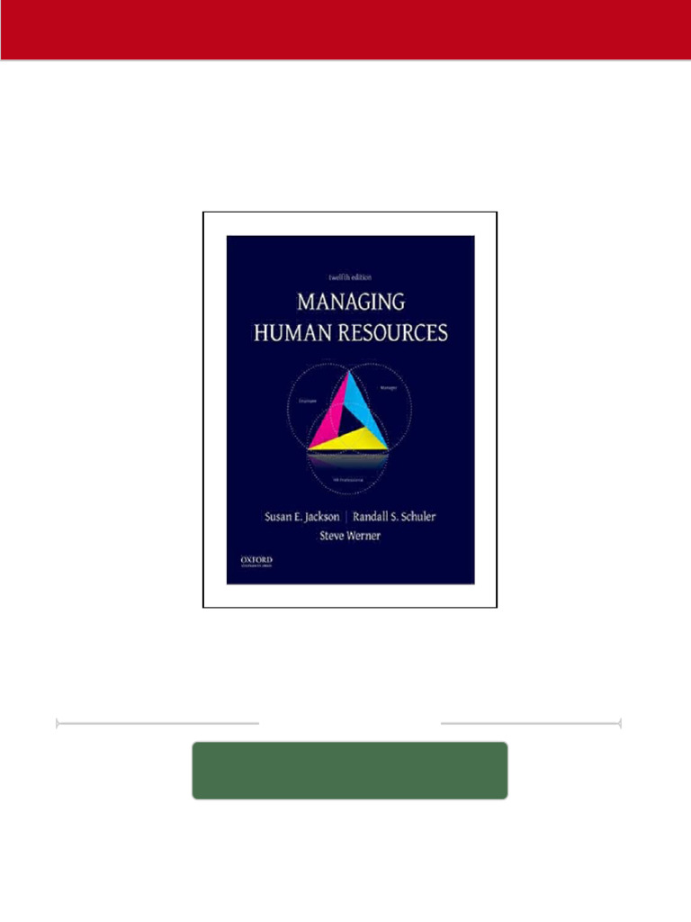 (Ebook PDF) Managing Human Resources 12Th Edition by Susan E. Jackson | PDF