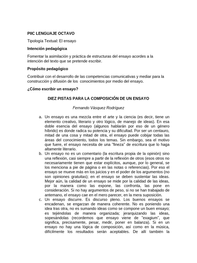 Pasos para Hacer Un Ensayo | PDF