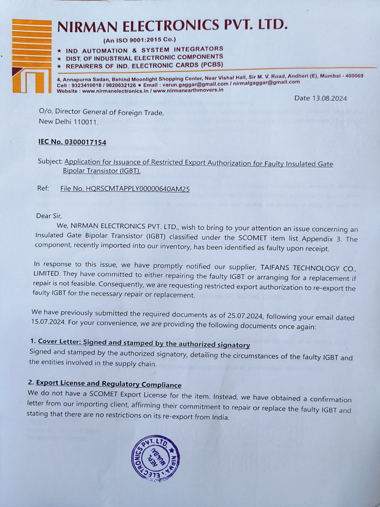 Encl 0 Cover Letter | PDF