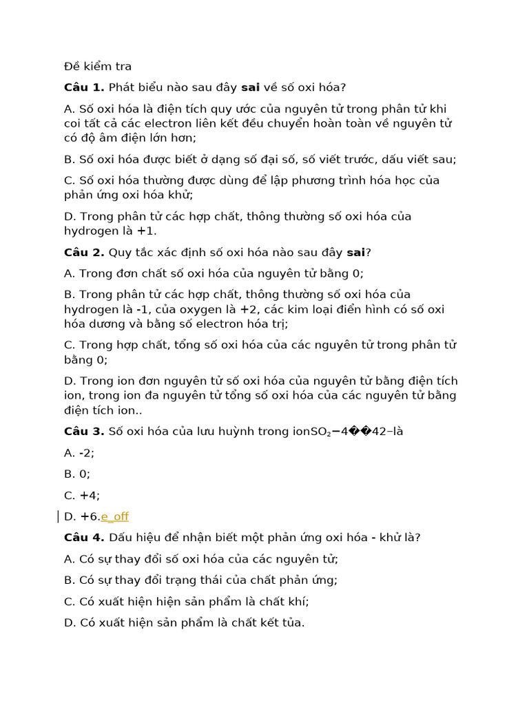 Đề kiểm tra | PDF