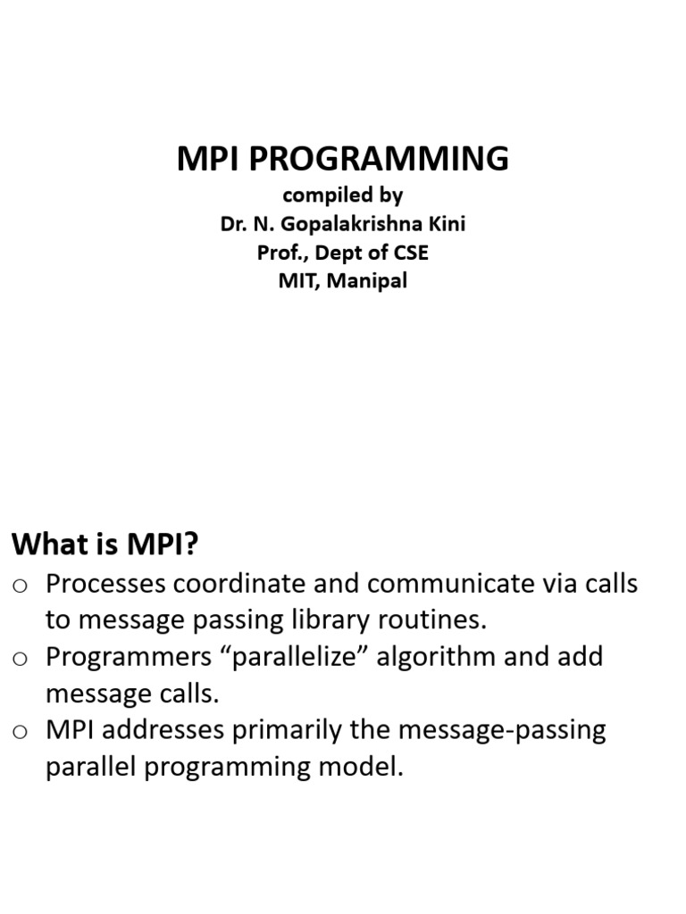 MPI Programming Guide | PDF | Message Passing Interface | Integer ...