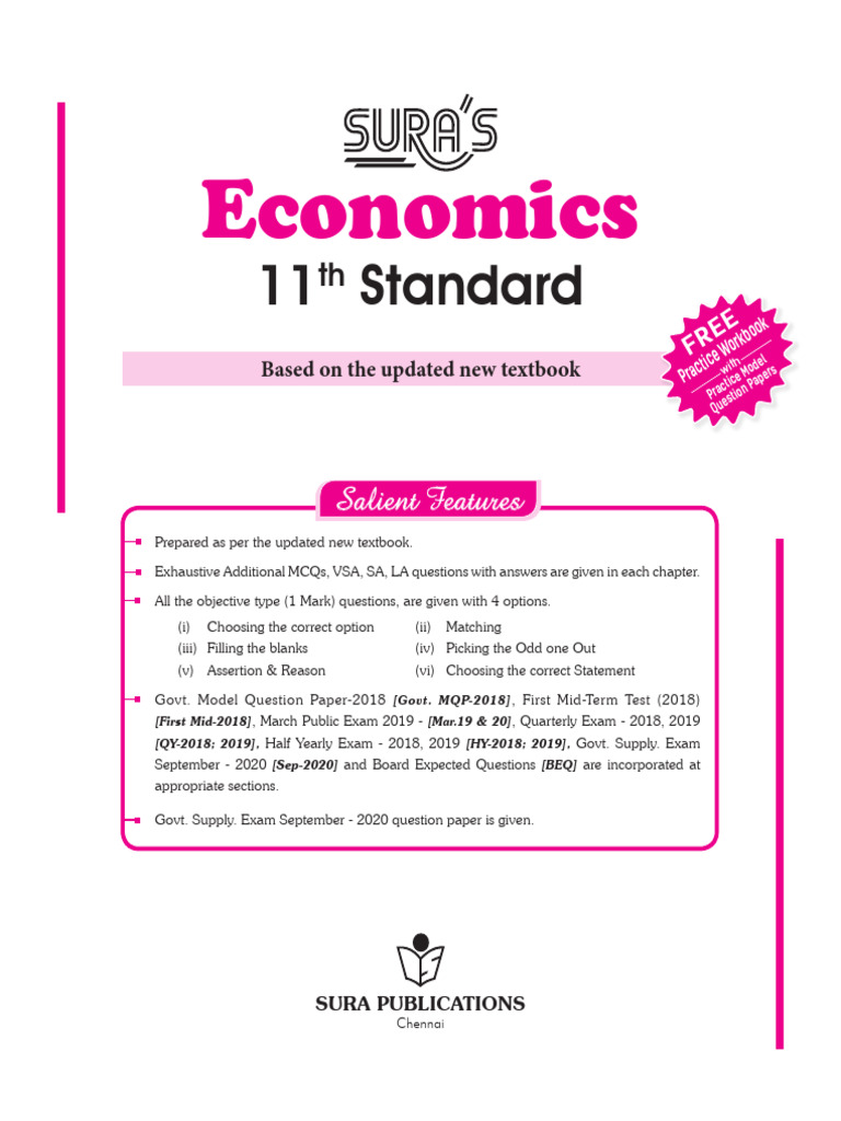 A64936 Suras 11thstd Economics Sample em 2021 22 | PDF