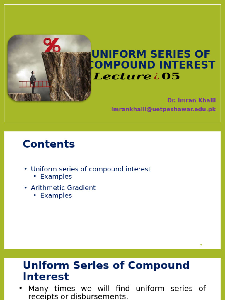EE-Lecture # 05-Uniform Series of Compound Interest | PDF