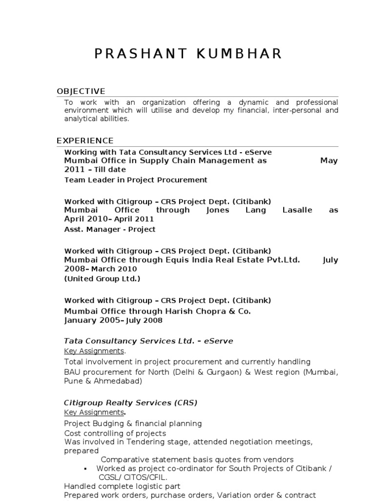 Resume PK | Download Free PDF | Procurement | Mumbai