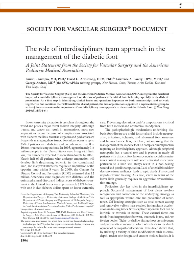 The Role of Interdisciplinary Team Approach in The Management of The ...