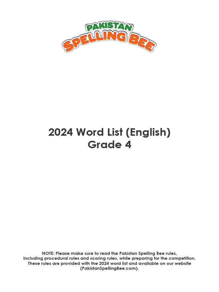 English-word-list-Gr 4 | PDF