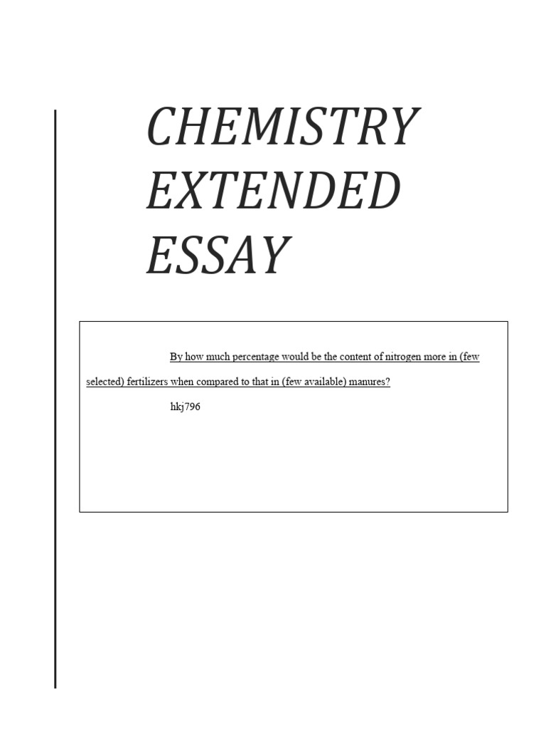 Chemistry EE Draft | PDF
