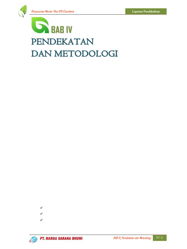 Bab Iv - Pendekatan Dan Metodologi | PDF