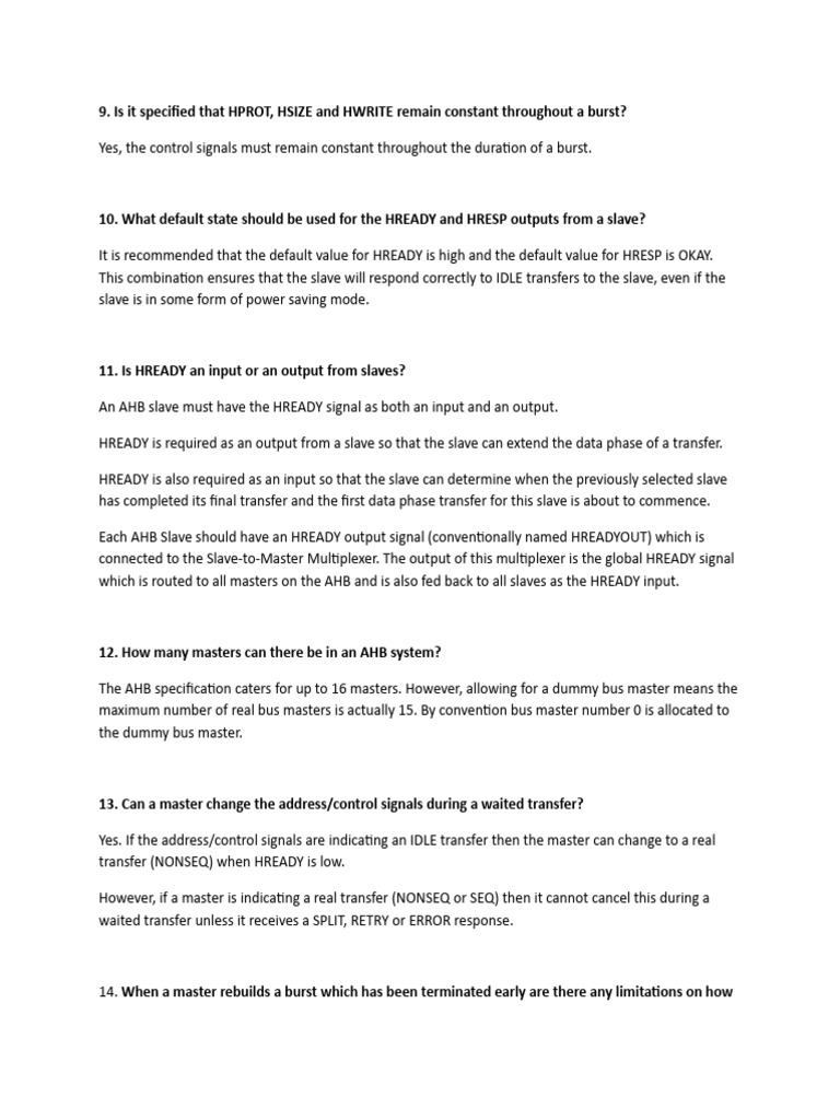 AHB Interview Questions 3 4 | PDF | Computer Engineering | Computing