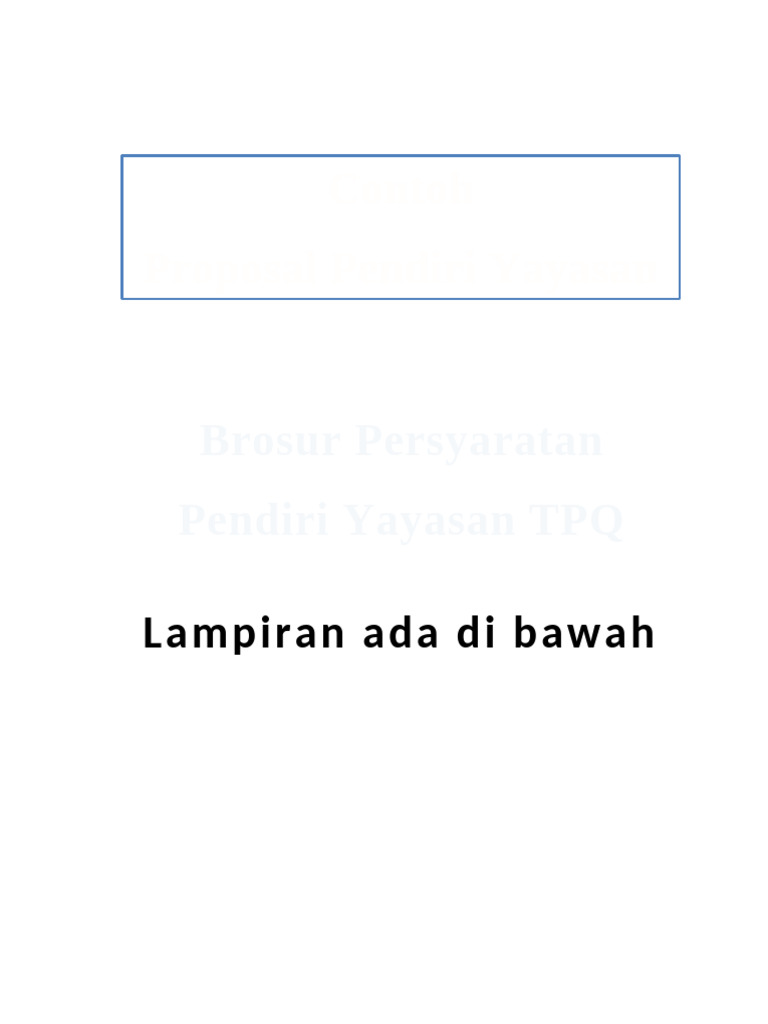 Contoh Proposal Pendiri TPQ | PDF