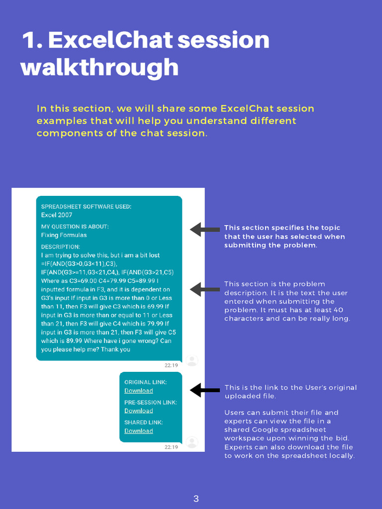 Excelchat Session Overview | PDF