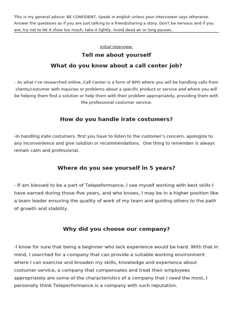 Call Center Reviewer 1 | PDF