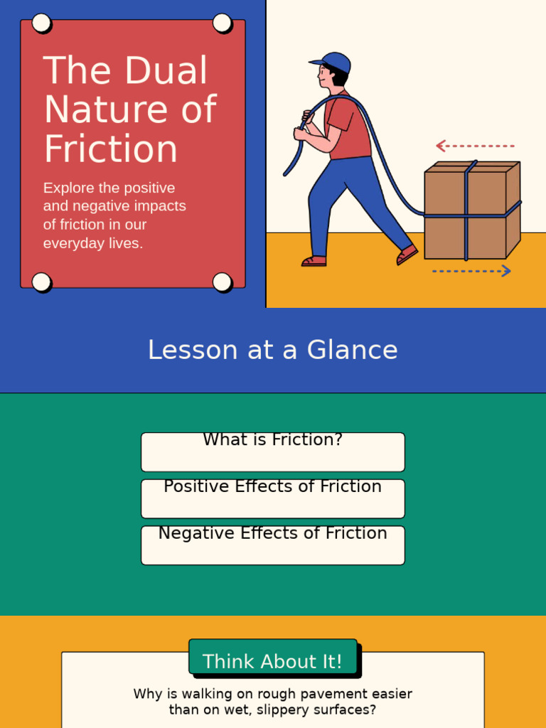 The Dual Nature of Friction Education Presentation in Blue Red Simple ...