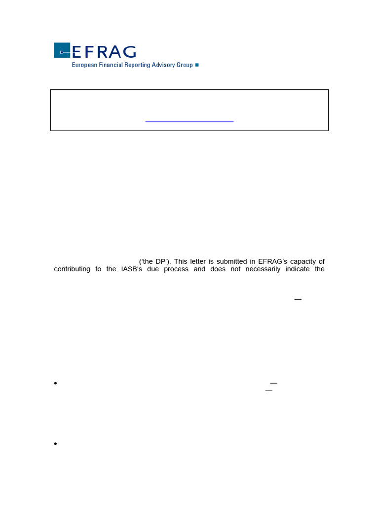 EFRAG's Draft Comment Letter | PDF