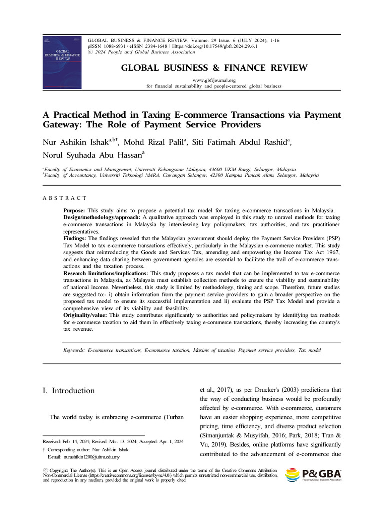 A Practical Method in Taxing E-Commerce Transactions Via Payment ...