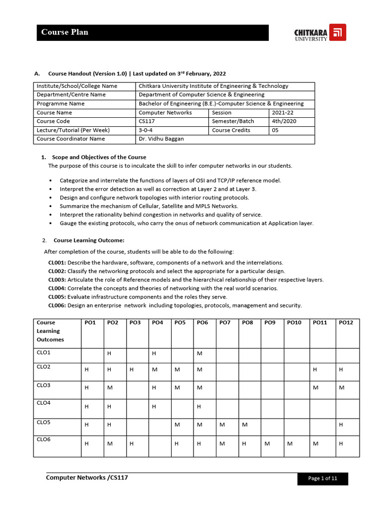 Computer Networks CHO | PDF