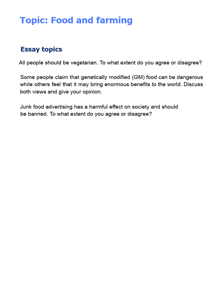TOPIC 10-Food and Farming | PDF