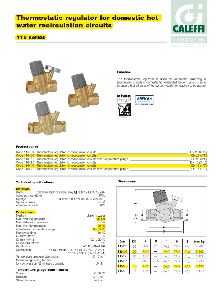 Caleffi TRV &TMV | PDF