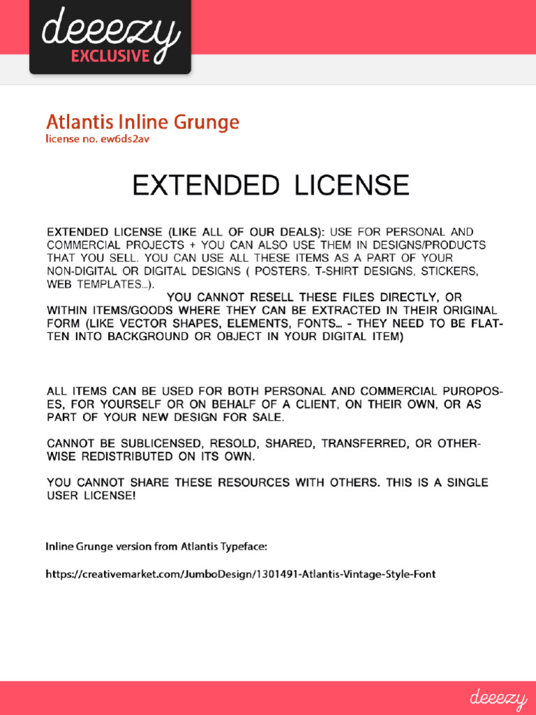 Ext License Deeezy Atlantis Inline Grunge | PDF