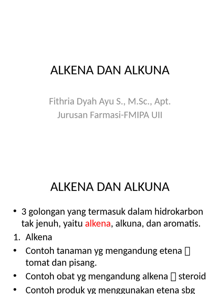 Alkena Dan Alkuna | PDF