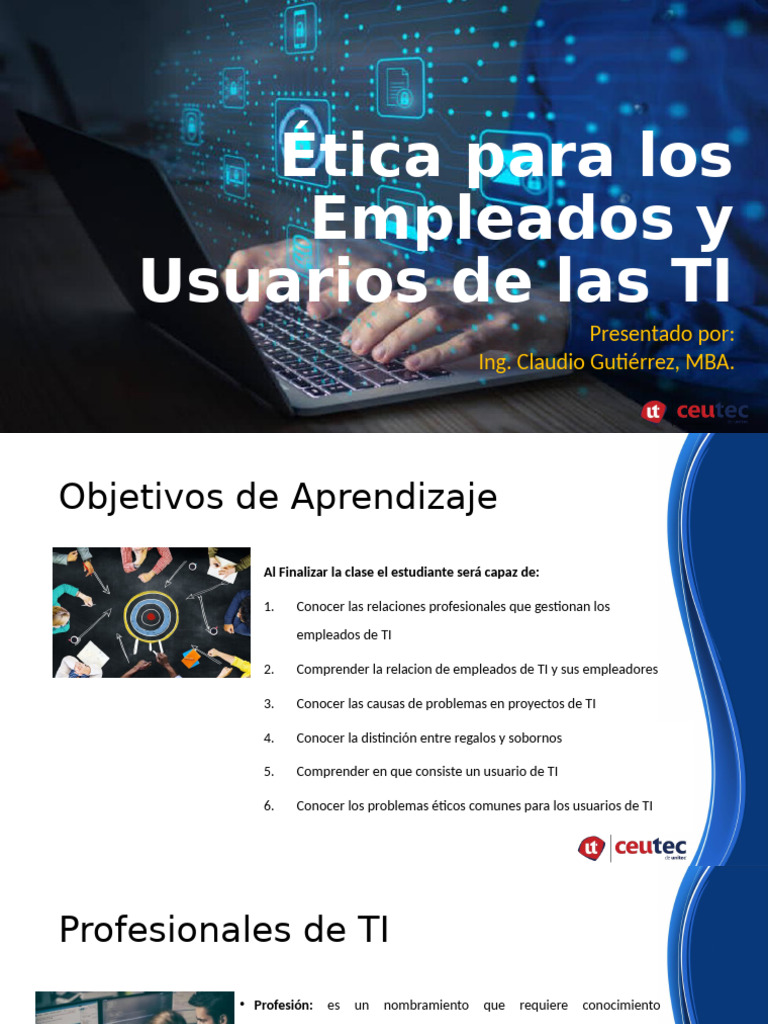 Clase 2 - Etica para Los Empleados y Usuarios de Las TI | PDF