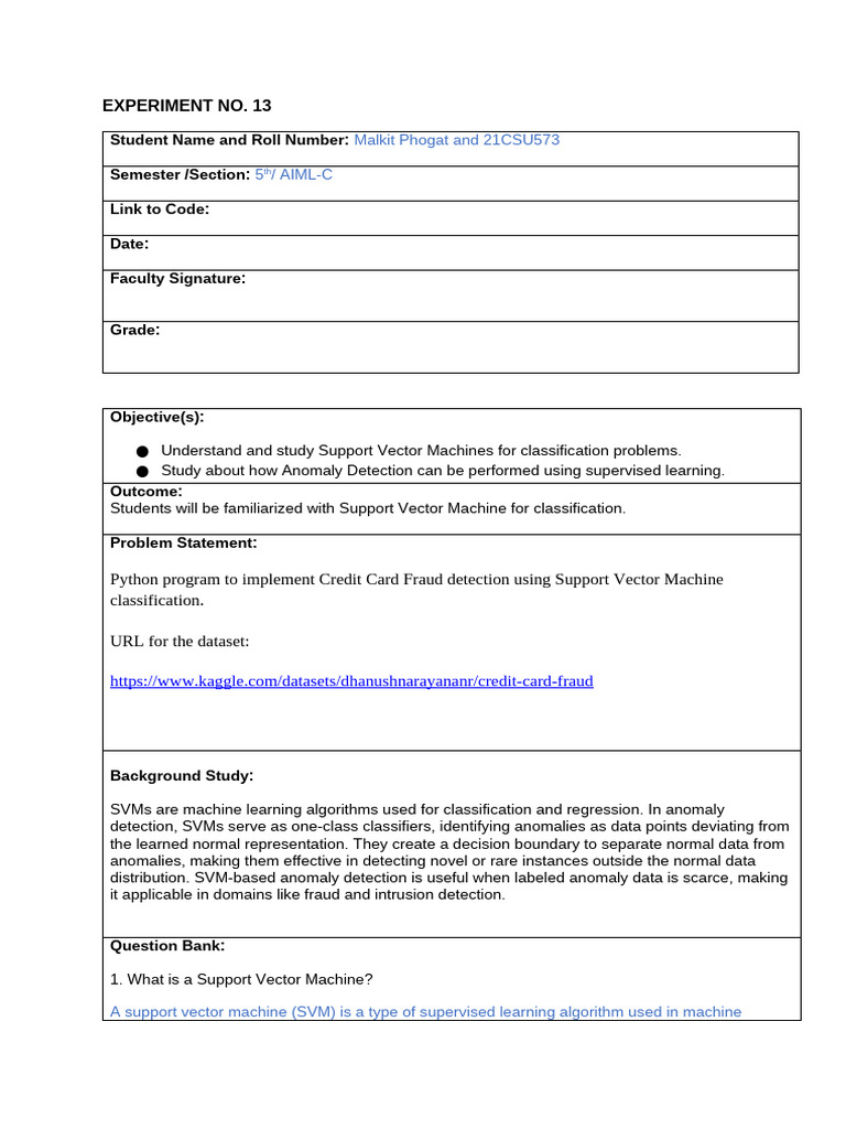 Experiment No 13 | PDF