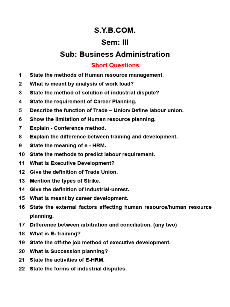 SYBA Assignment | PDF