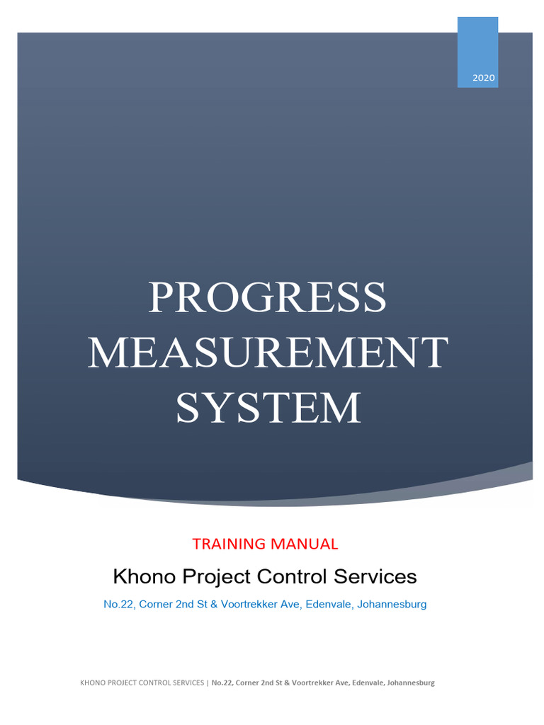 Progress Measurement System: Khono Project Control Services | PDF