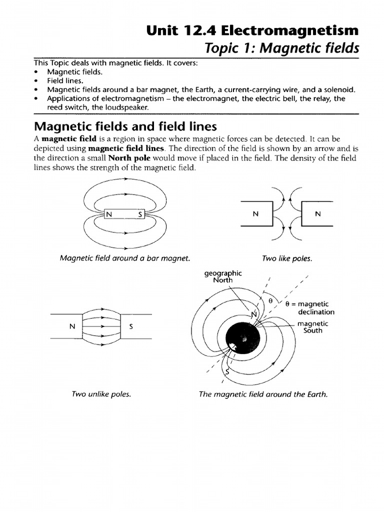 Topic 12.4.1 Magnetic fields | PDF
