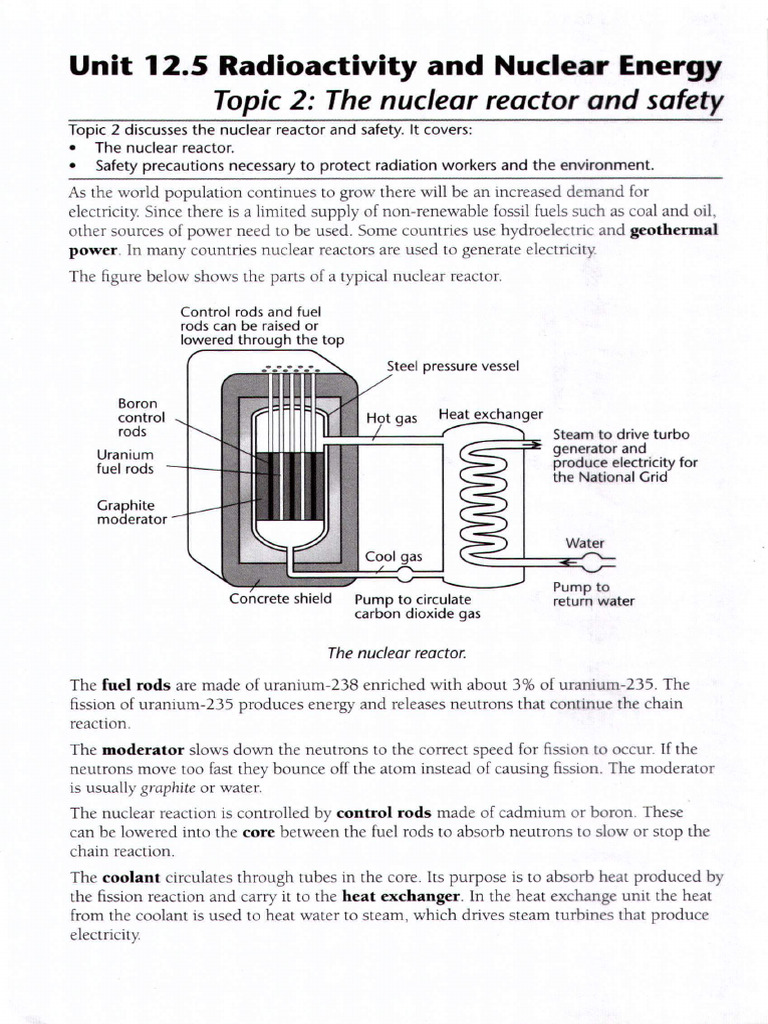 Topic 12.5.2 The Nuclear Reactor and Safety | PDF