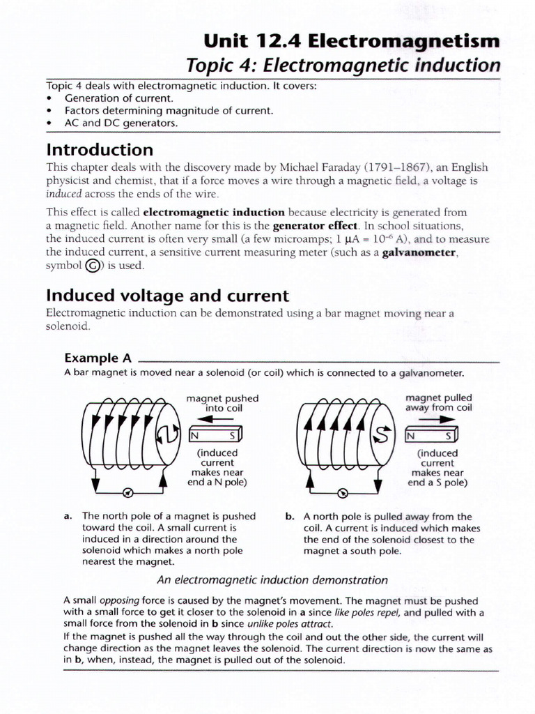 Topic 12.4.4 Electromagnetic Induction | PDF