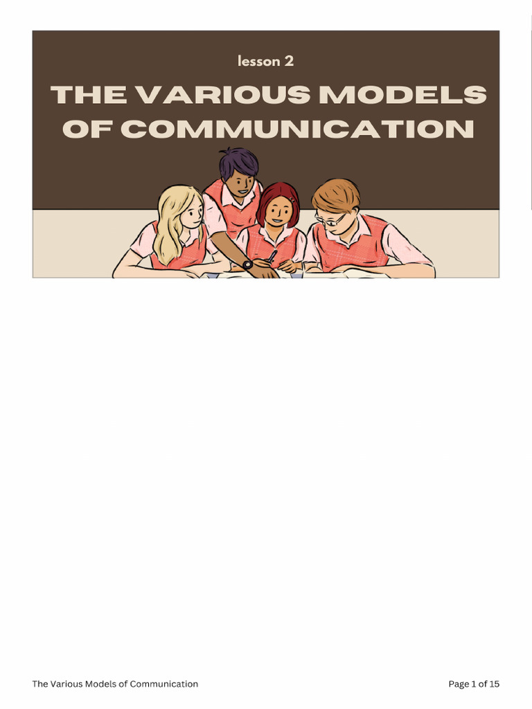 The Various Models of Communication | PDF