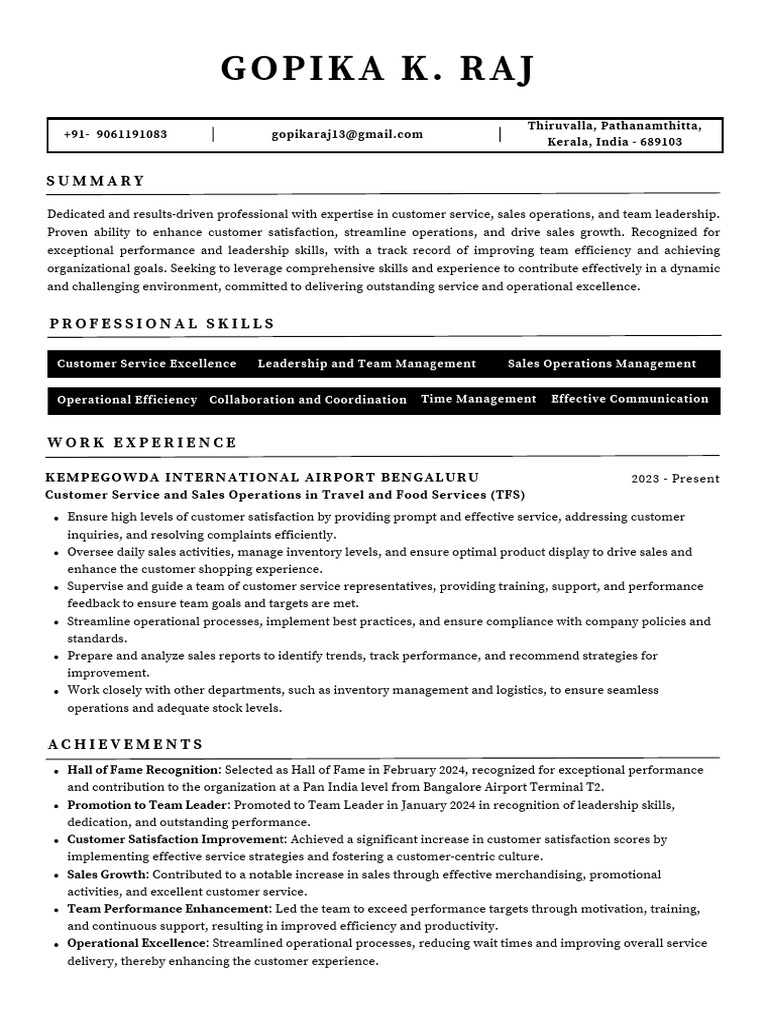 Gopika K. Raj - CV | PDF