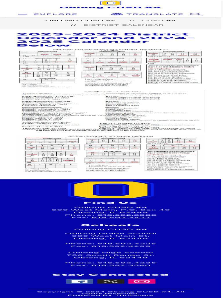 District Calendar Oblong CUSD #4 | PDF