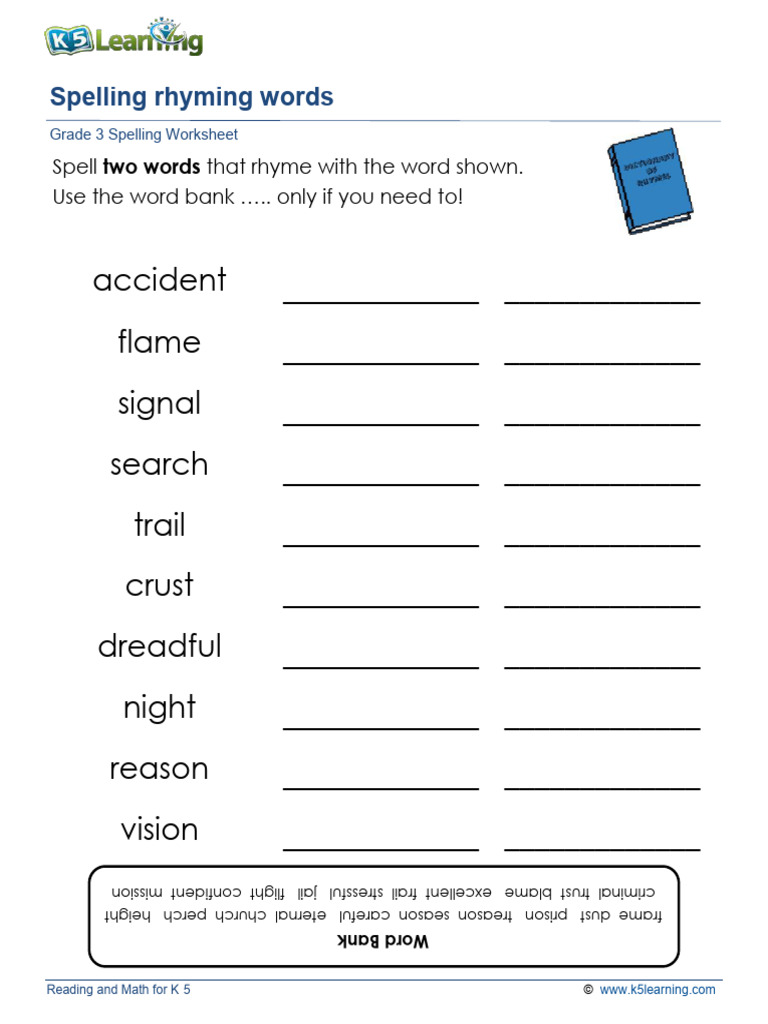 Grade 3 Rhyming Words 1 | PDF