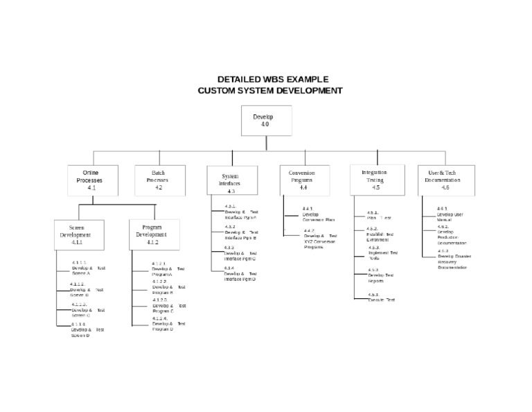 Detailed WBS Custom System Developement | PDF