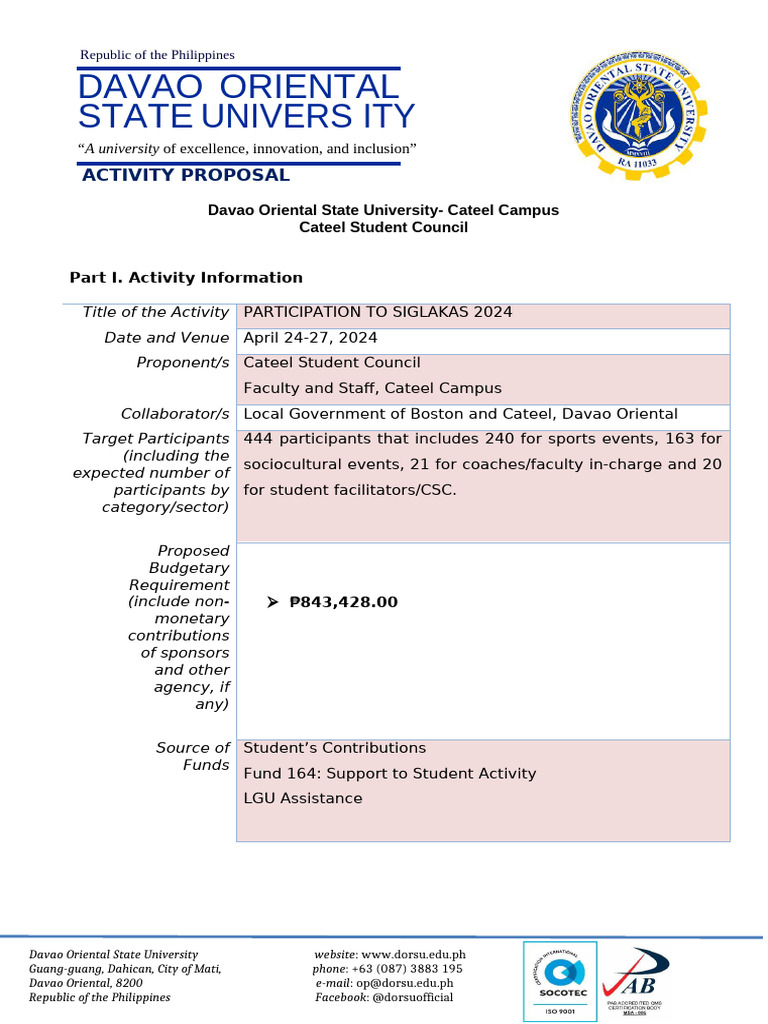 Itemized Siglakas Proposal | PDF