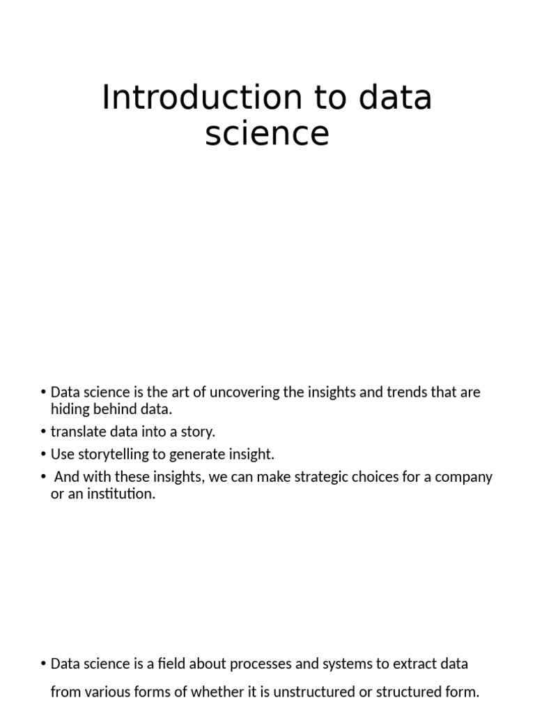 Introduction To Data Science | PDF